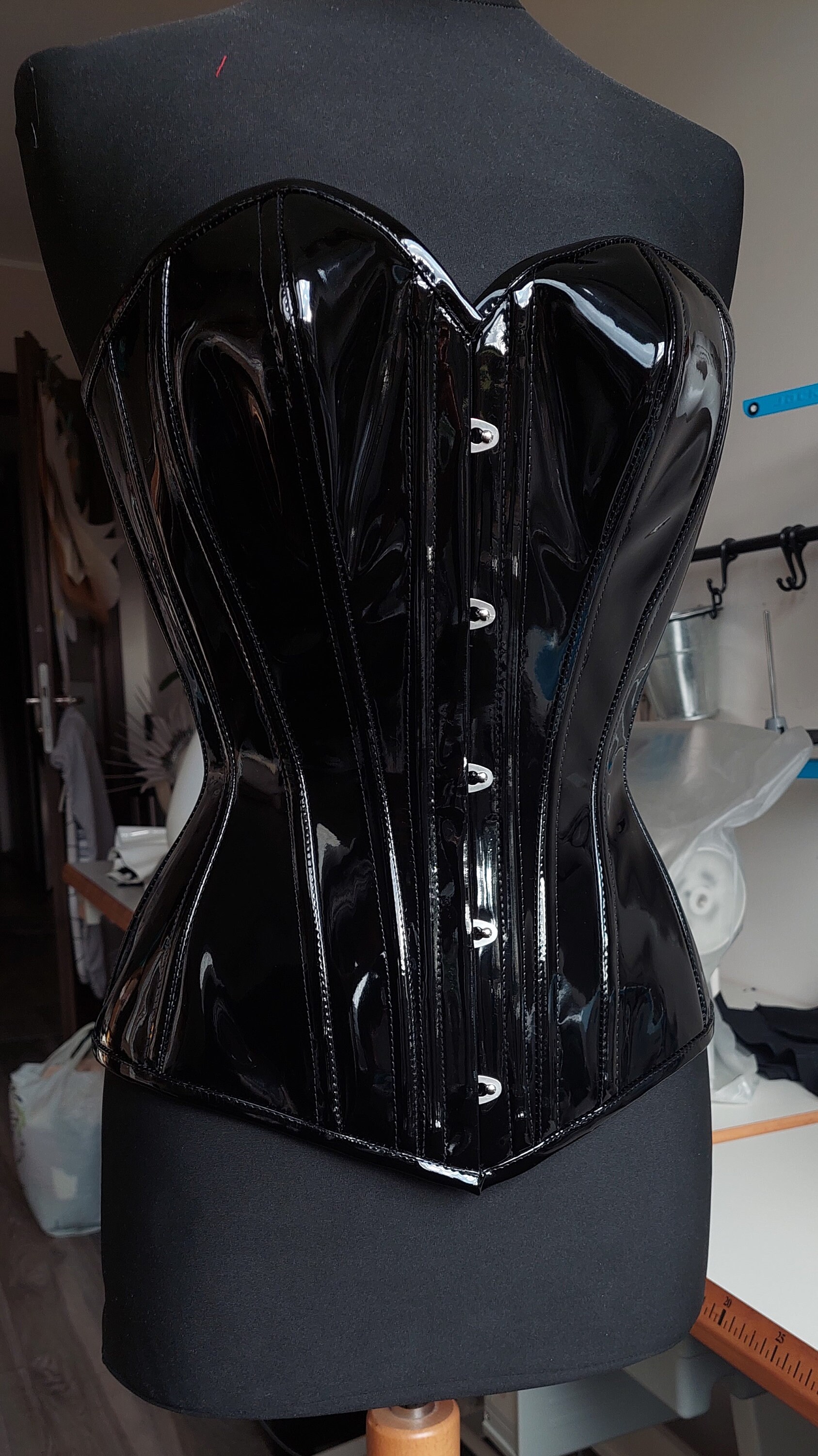 Overbust Wetlook Corset Vinyl Pvc Waist Reduction Tight Lacing Etsy