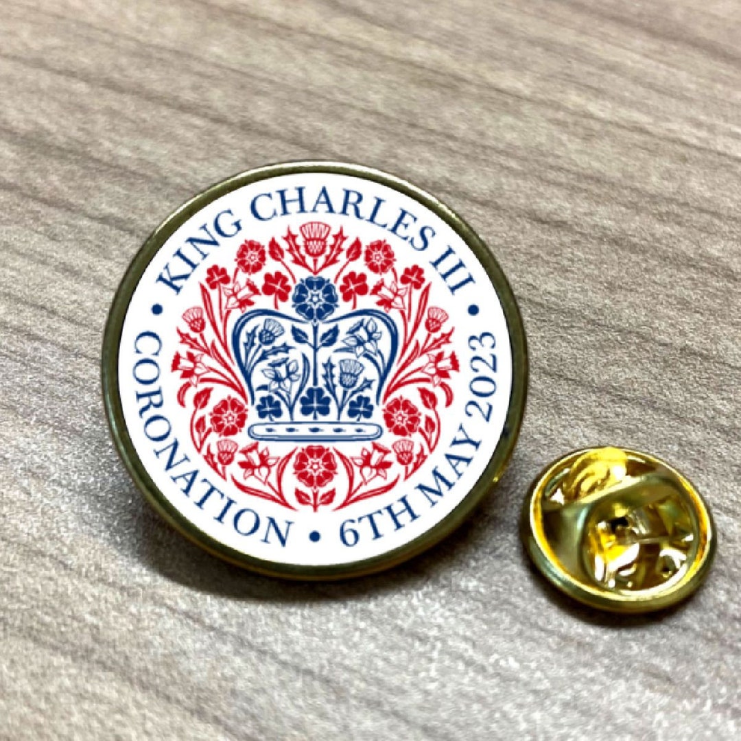 King's Coronation Official 2023 Emblem Metal Pin Badge Gold or Silver ...