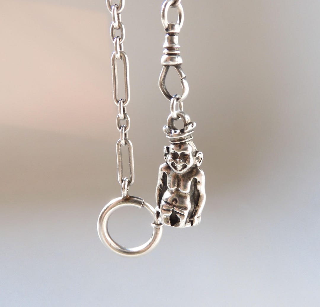 Paper Clip and Cable / Fetter Link Watch Chain Necklace With Dog Clip ...