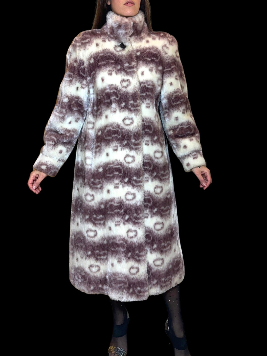 Stylish Vintage Late 1980s Soviet USSR Plush Coat Faux Fur Lelija ...