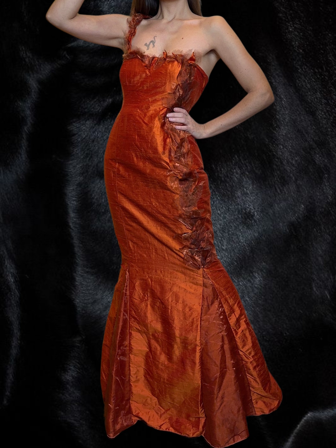 Feminine Vintage Tailored Finland Raw Silk Bombshell Mermaid Dress M - Etsy