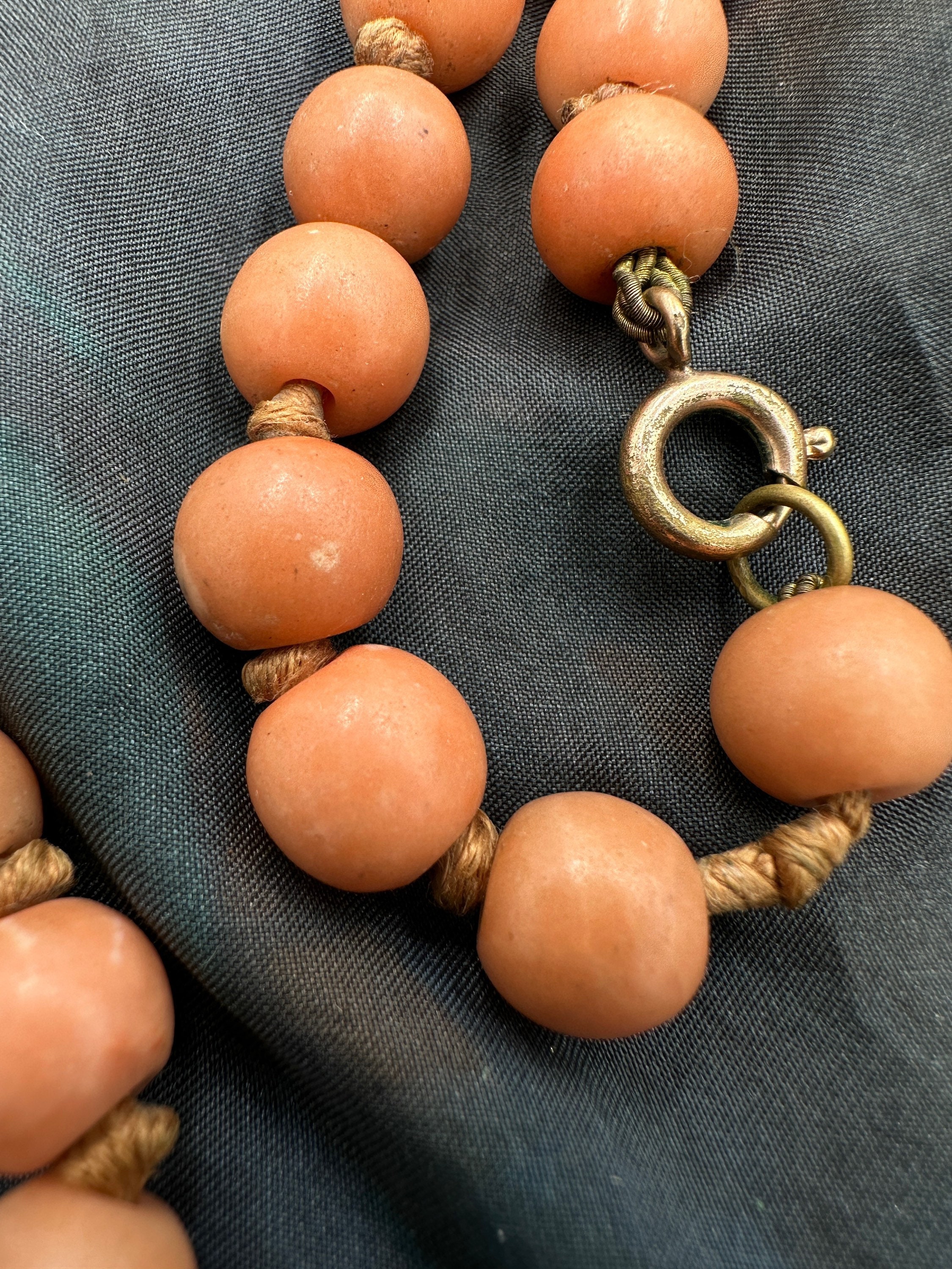 Antique Victorian Natural Salmon Peach Calcite Stone Bead - Etsy