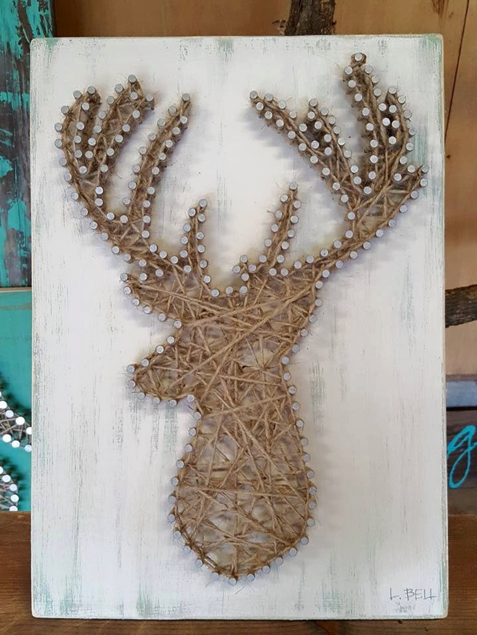 Deer Head - Jute String Art on Wood - Etsy