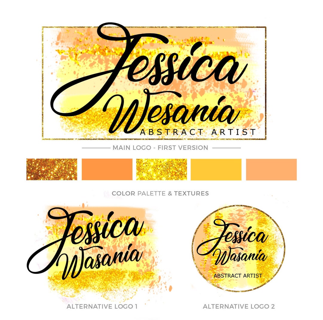 Bright Yellow Logo Yellow Logo Design Yellow Logo Set - Etsy