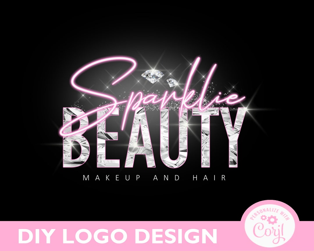 Pink Neon Logo Pink Diamonds Logo Diamond Logo Design Chic - Etsy