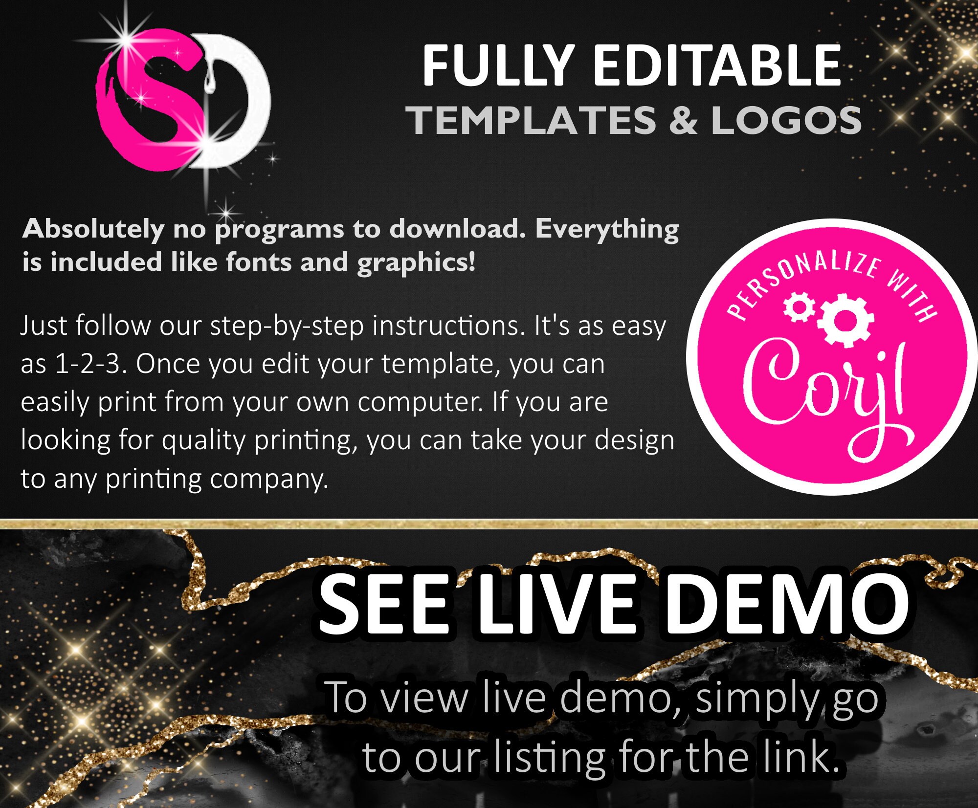 DIY Neon Pink Logo Design Editable Boutique Logo Template - Etsy