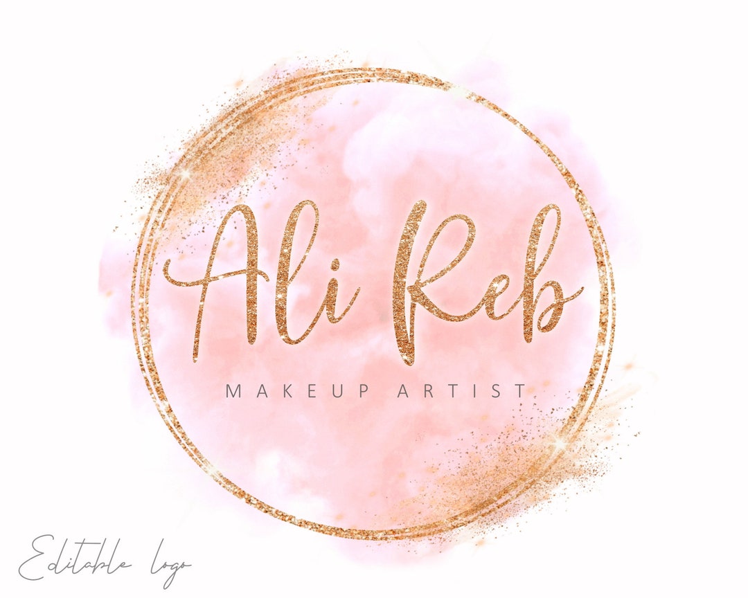 Light Pink Logo Baby Pink Logo Pink Gold Logo Feminine - Etsy