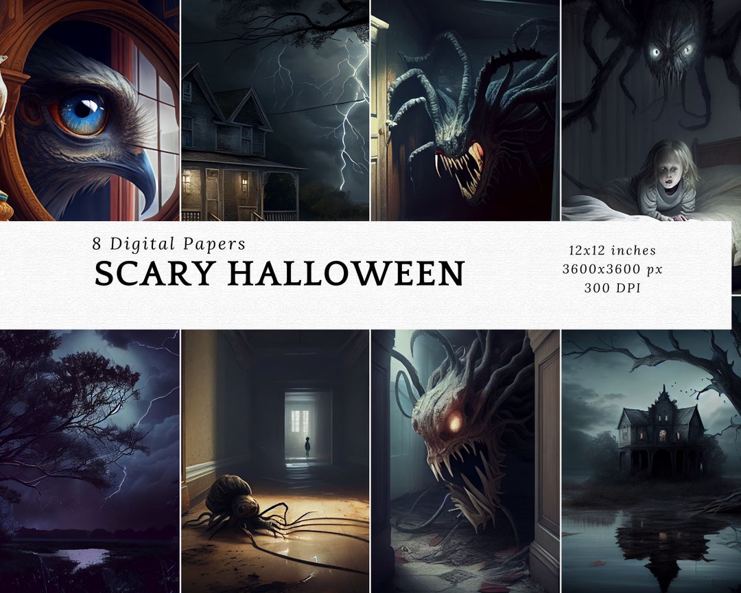 Halloween Paper Scary Paper Spooky Paper Digital Papers - Etsy
