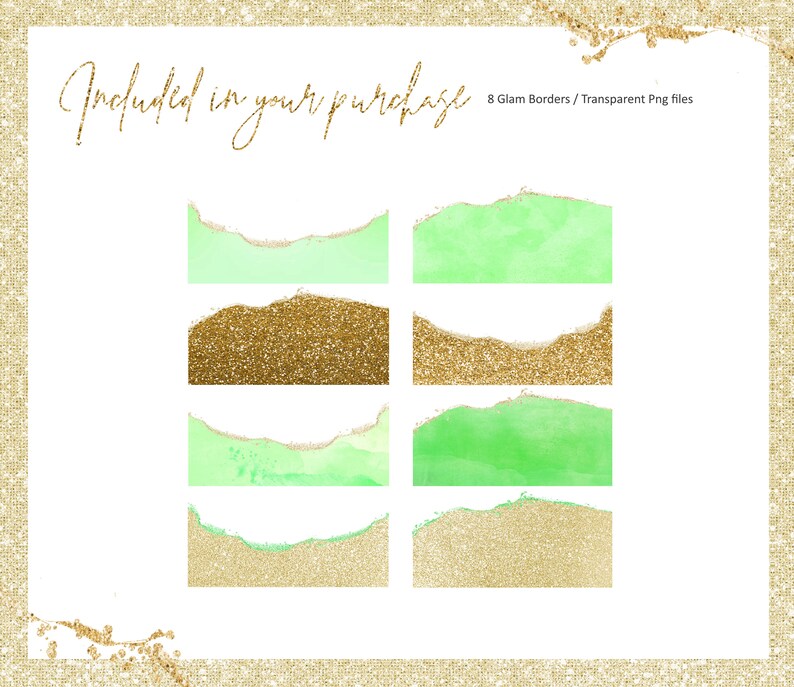 Green Borders Neon Green Clipart Green Edges Green and - Etsy