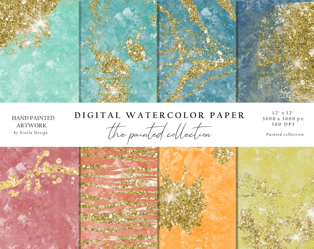 Rainbow Gold Papers, Paper Textures, Multicolor Papers, Digital Papers ...