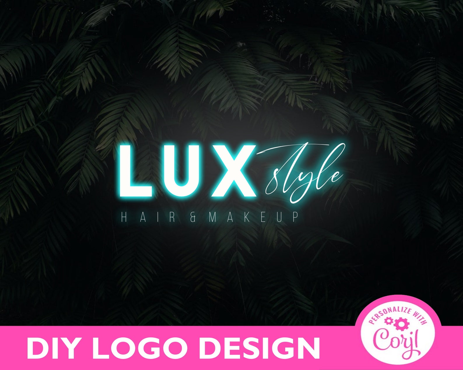 DIY Aqua Logo Aqua Neon Logo DIY Turquoise Logo Turquoise - Etsy