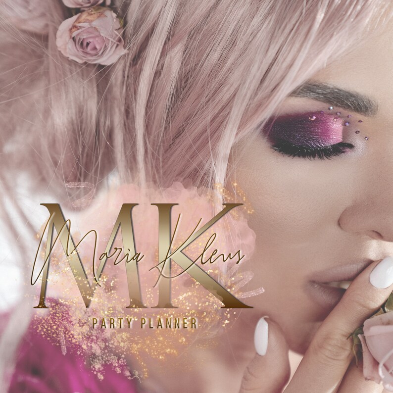 Watercolor Letter Logo Initials Logo Pink Smoke Logo Pink - Etsy