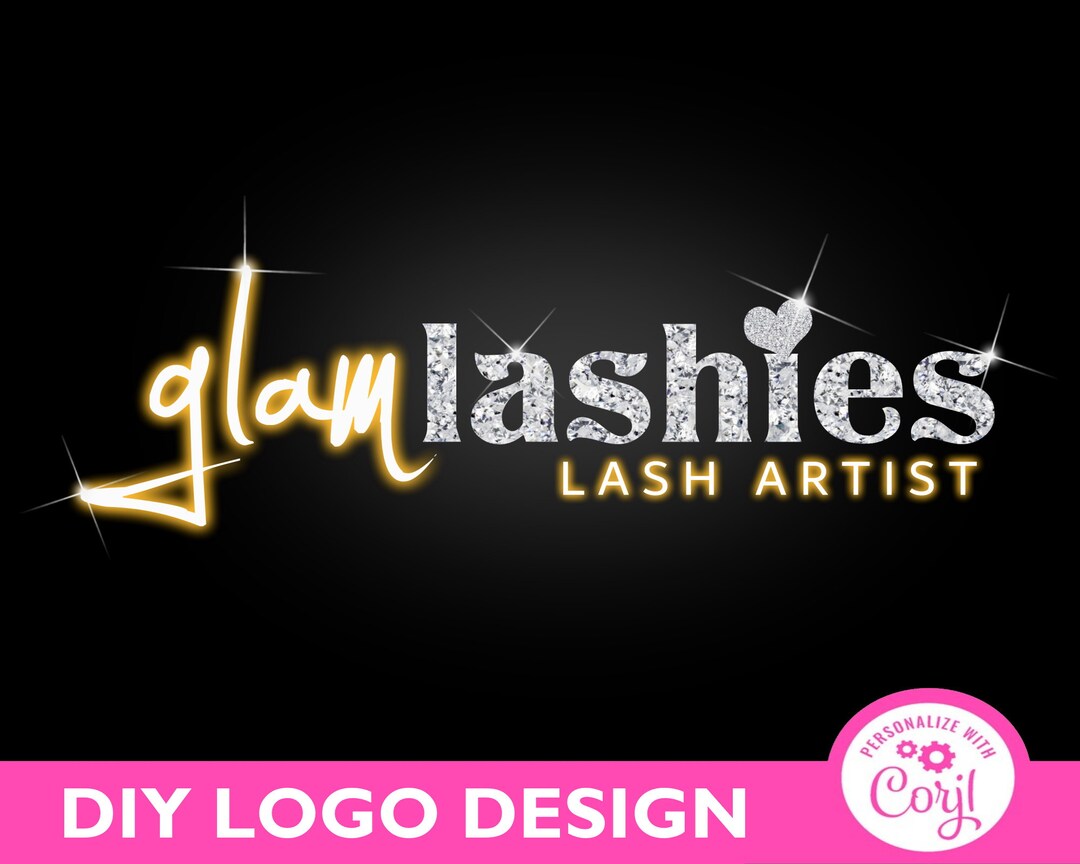 Yellow Neon Logo, Boutique Logo, Yellow Watermark, Orange Logo, Glow ...