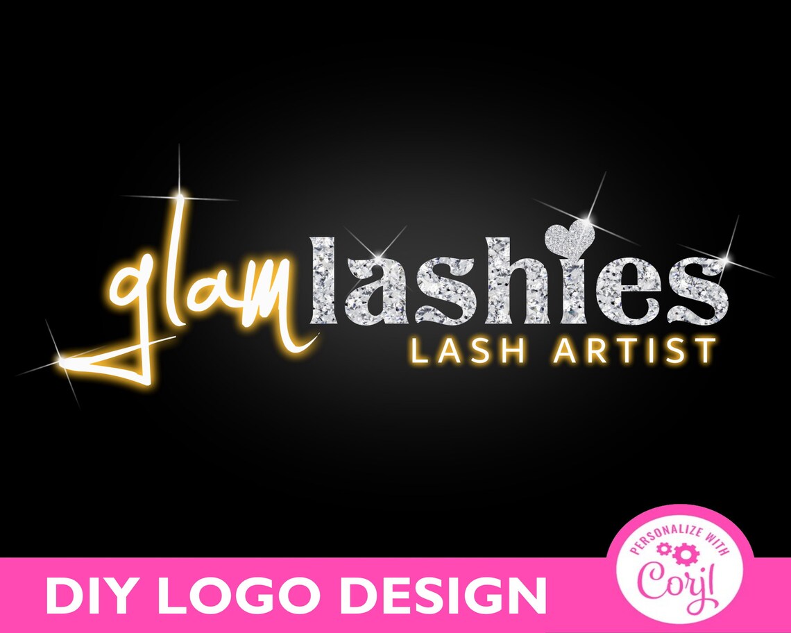 Yellow Neon Logo Boutique Logo Yellow Watermark Orange - Etsy