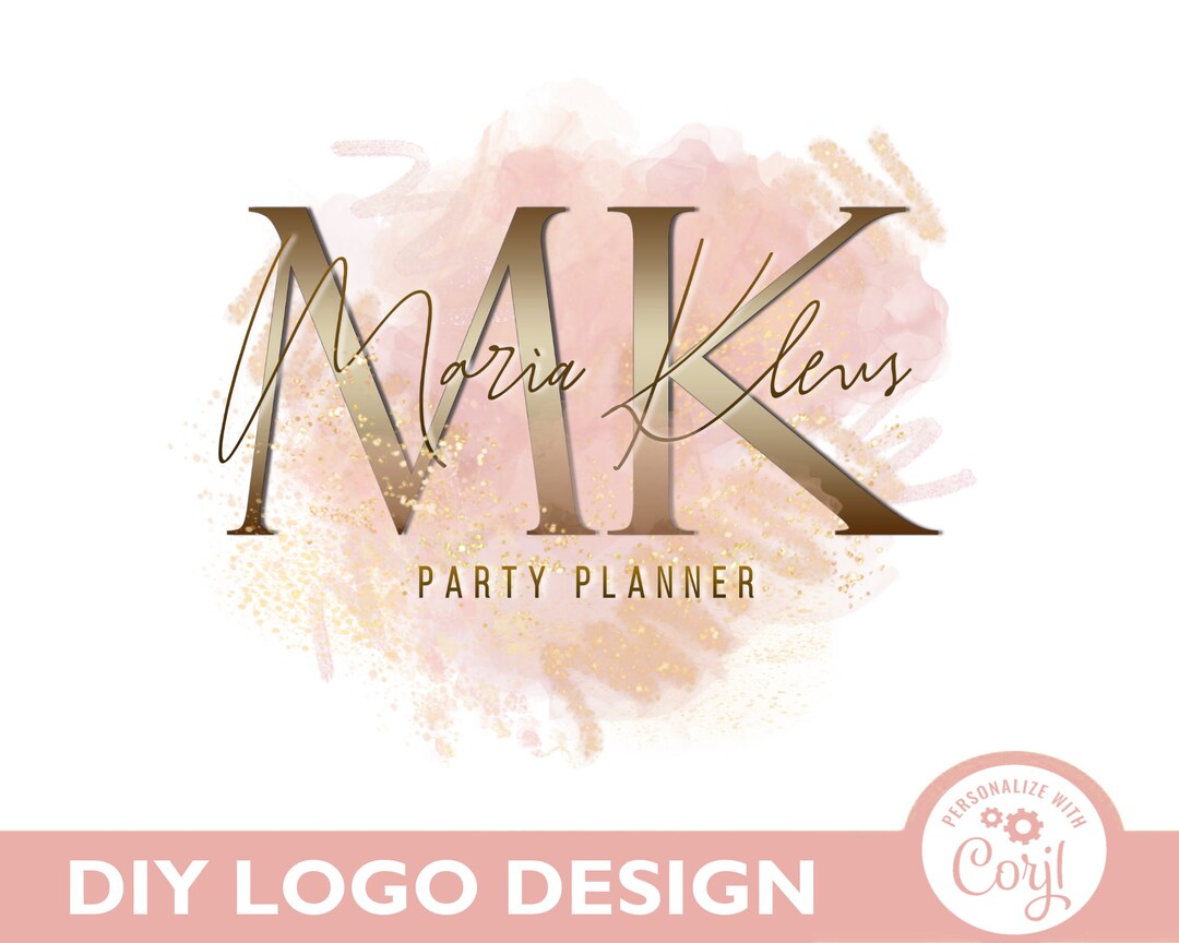 Watercolor Letter Logo, Initials Logo, Pink Smoke Logo, Pink Fog ...