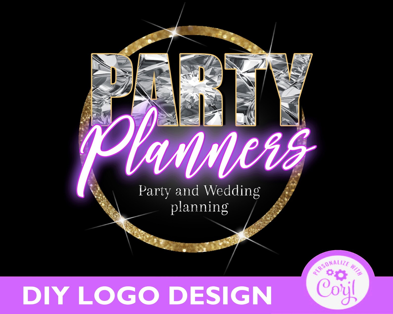 Purple Diamond Logo Purple Neon Logo Violet Logo Design - Etsy