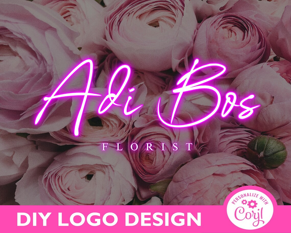 Purple Neon Logo DIY Violet Logo Watermark Logo Neon - Etsy