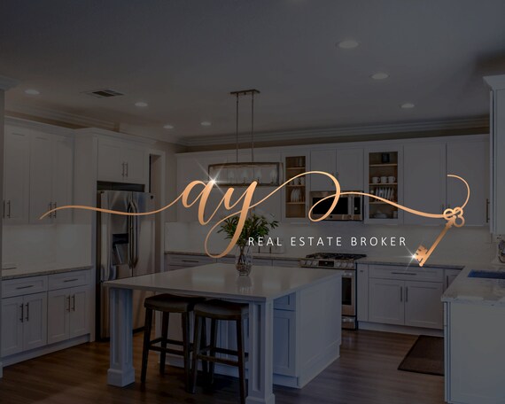 Realtor Logo Design Real Estate Logo Template Gold Key and - Etsy