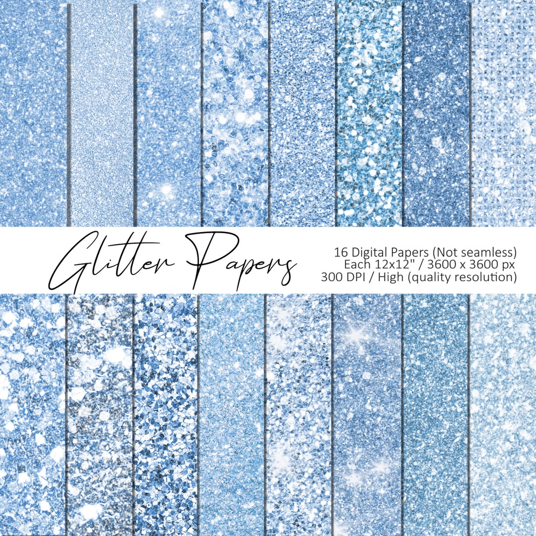 Blue Glitter Paper Blue Sparkles Texture Blue Texture Frost - Etsy