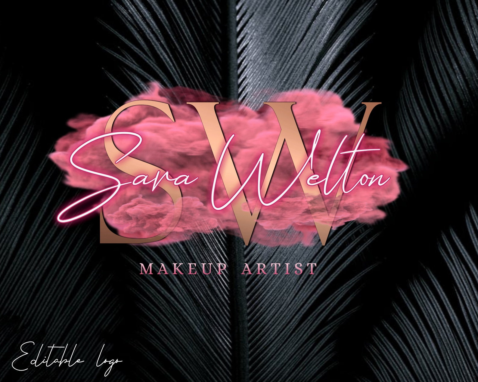 Rose Gold Logo Pink Smoke Logo Light Pink Logo Letter Logo - Etsy