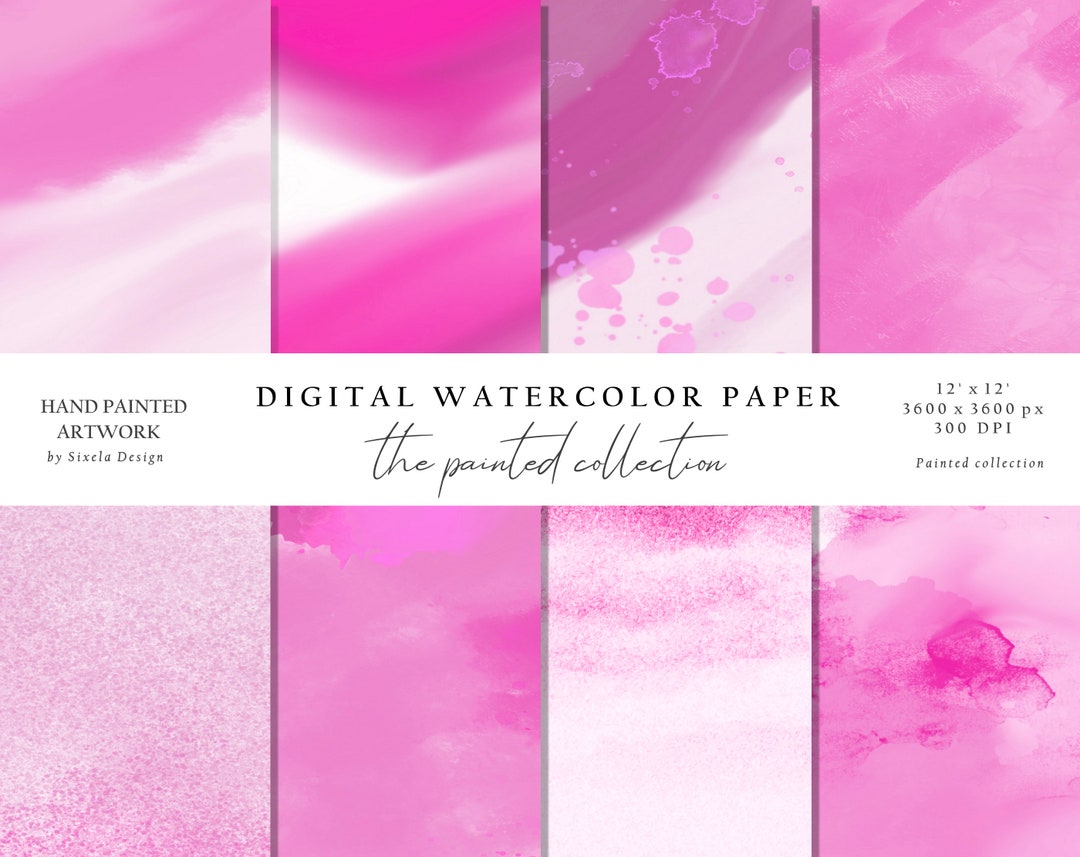 Pink Watercolor Paper, Pink Watercolors, Bright Pinks, Pink Paper Pack ...