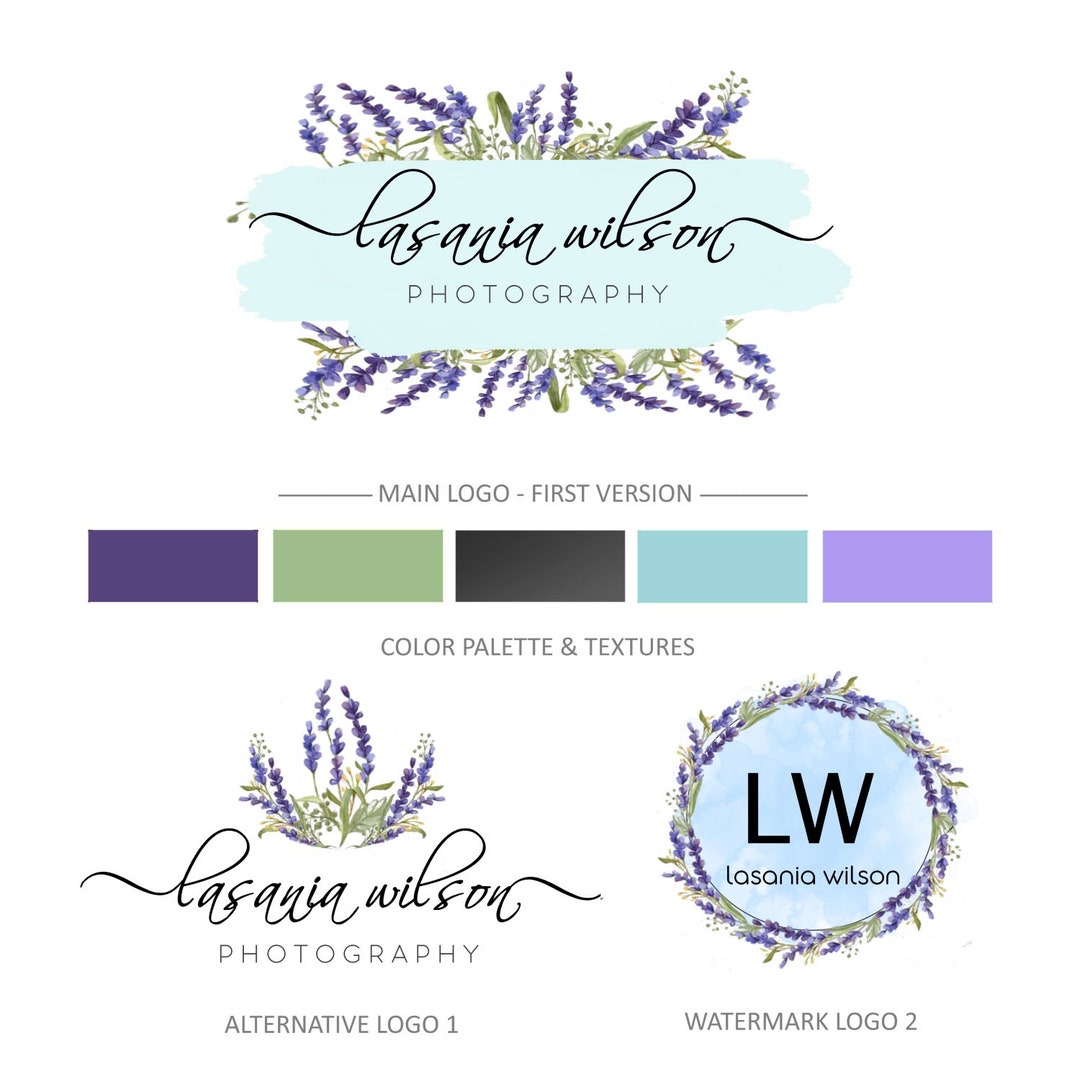 Lavender Logo Purple Flower Logo Lavander Logo Flowers - Etsy
