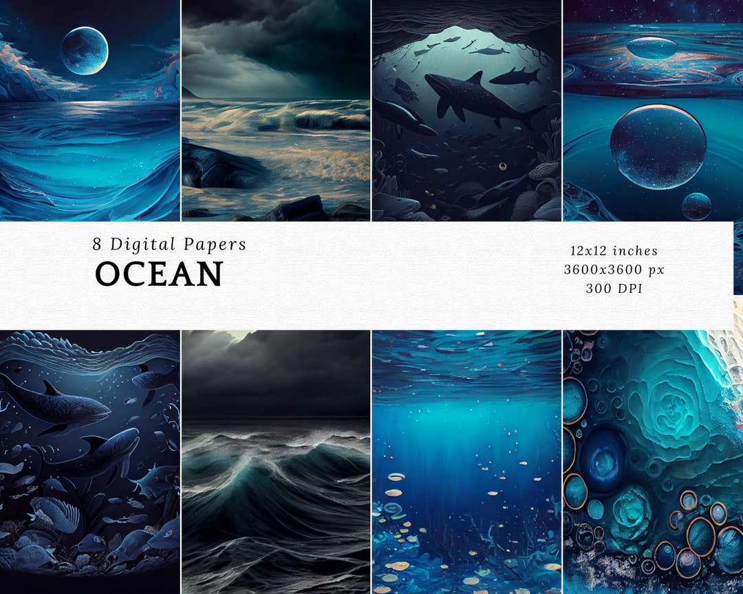 Ocean Paper Sea Paper Sea Animals Digital Papers Paper - Etsy
