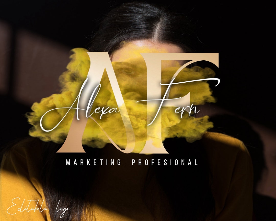 Yellow Logo Design, Yellow Watercolor Logo, Yellow Cloud Logo, Premade ...