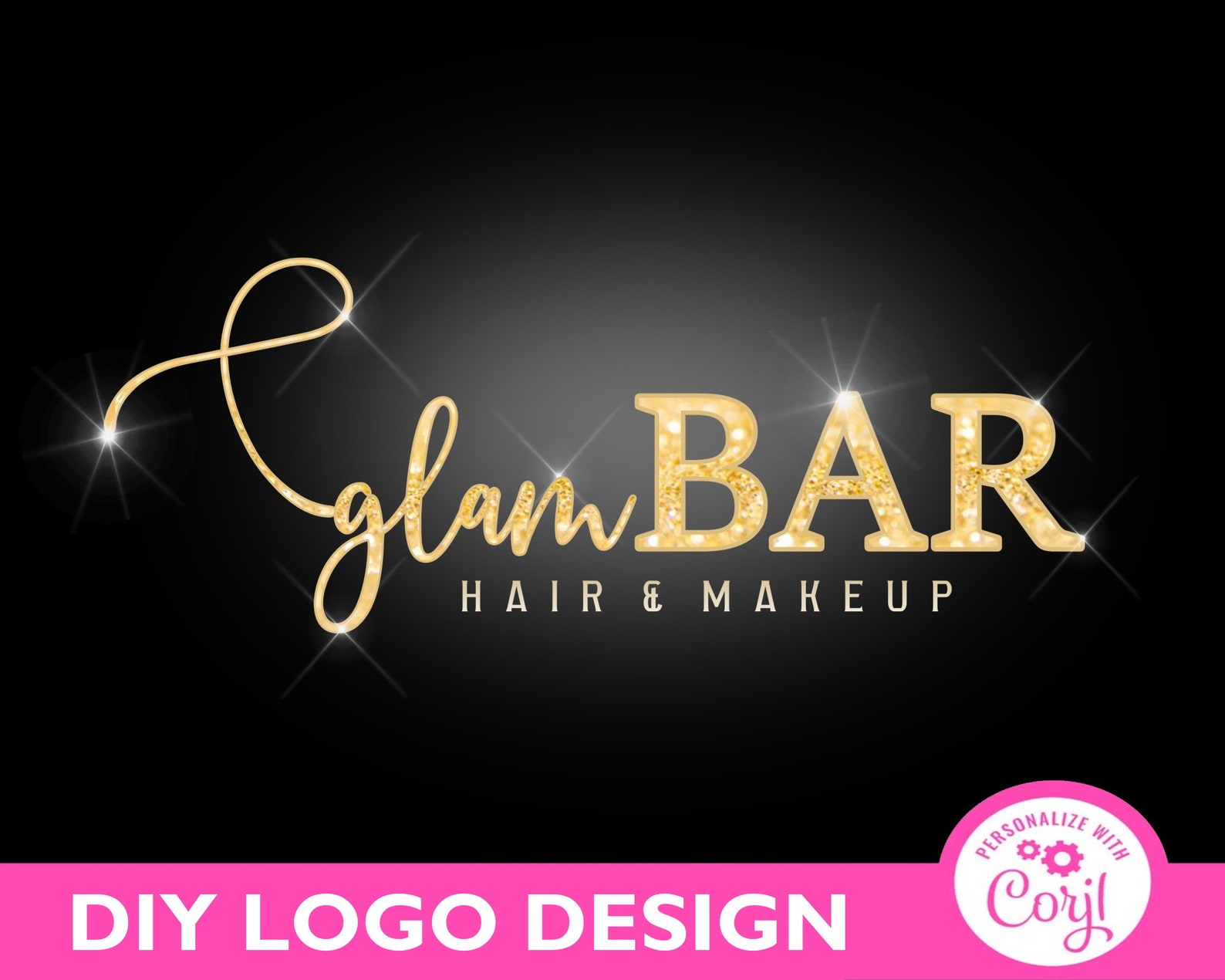 DIY Gold Logo Swash Logo Design Word Tail Logo Editable - Etsy