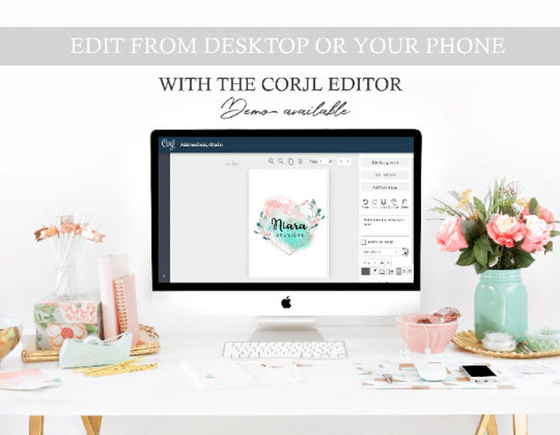 Watercolor Heart Logo Heart Frame Logo Chic Logo Shabby - Etsy