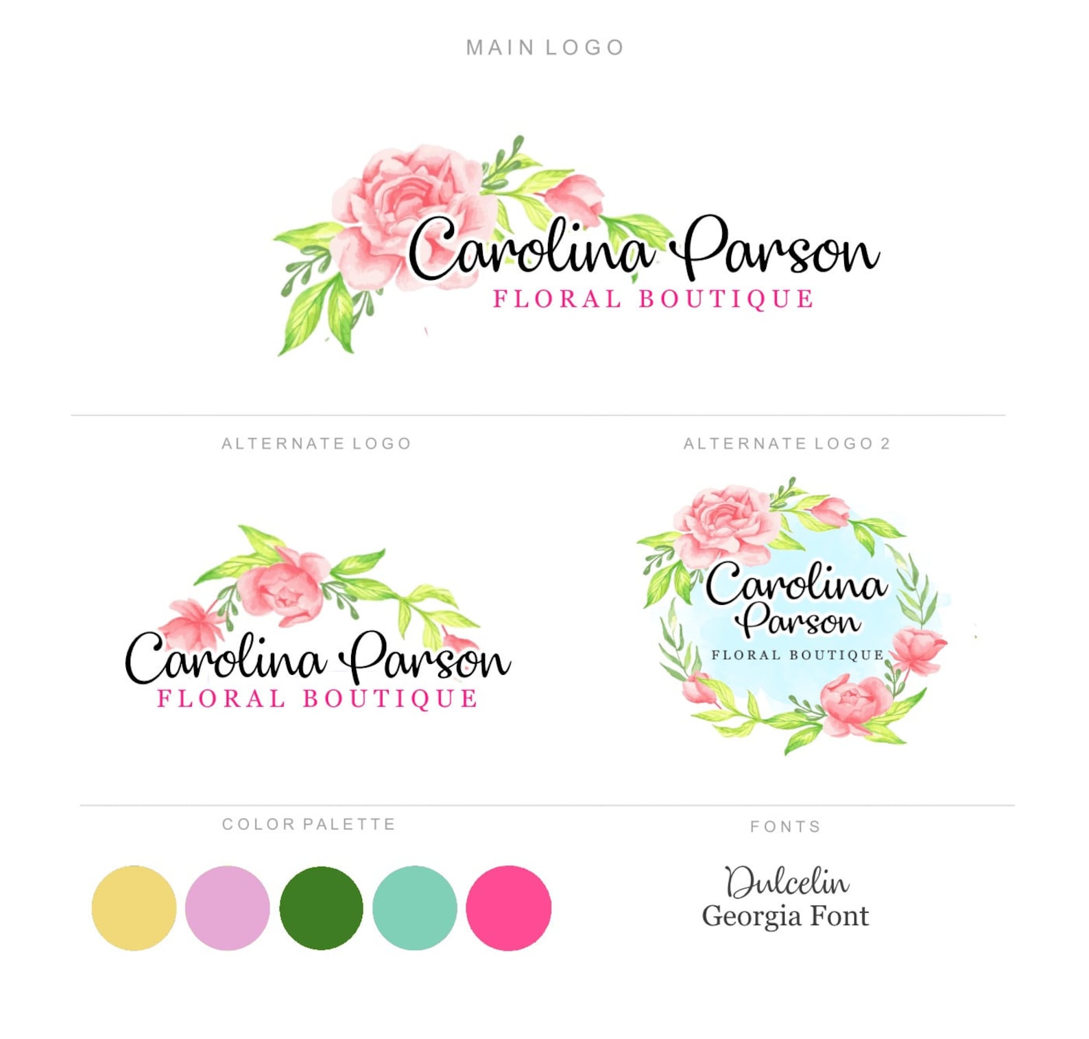 Feminine Pink Logo Pink Logo Design Chic Logo Rose Logo - Etsy