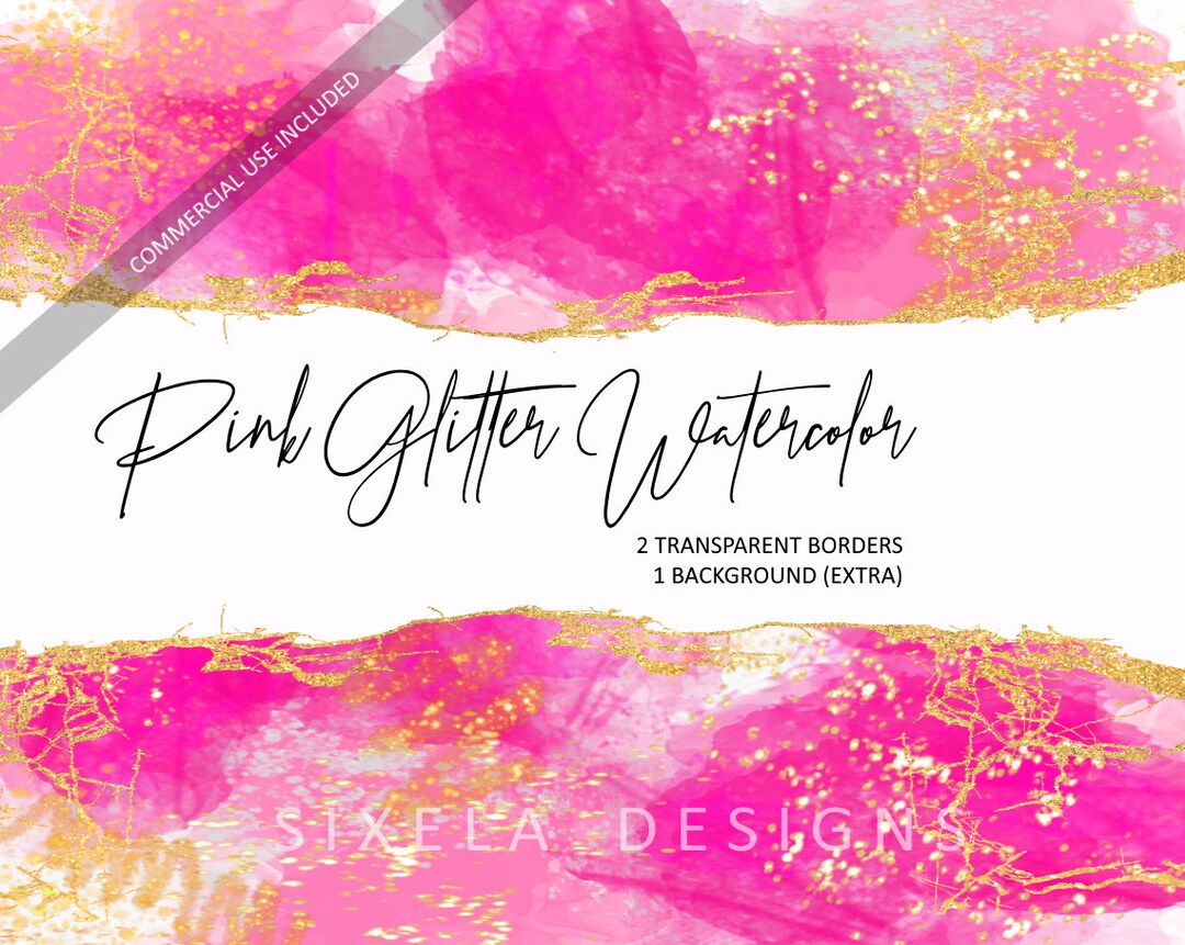 Pink Watercolor Border Clipart, Pink Border Clipart, Pink Borders, Pink ...