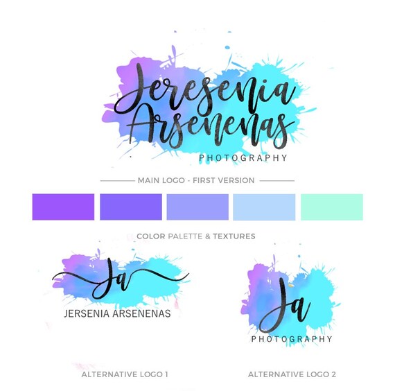 Purple Aqua Logo Purple Blue Logo Blue Logo Design Purple - Etsy
