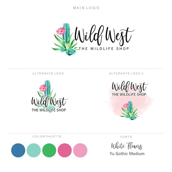 Cactus Flowers Logo - Etsy