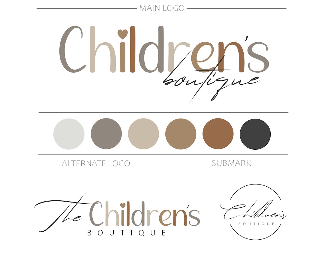 Logo Templates Logo Branding Kit Beige Branding DIY Logo - Etsy
