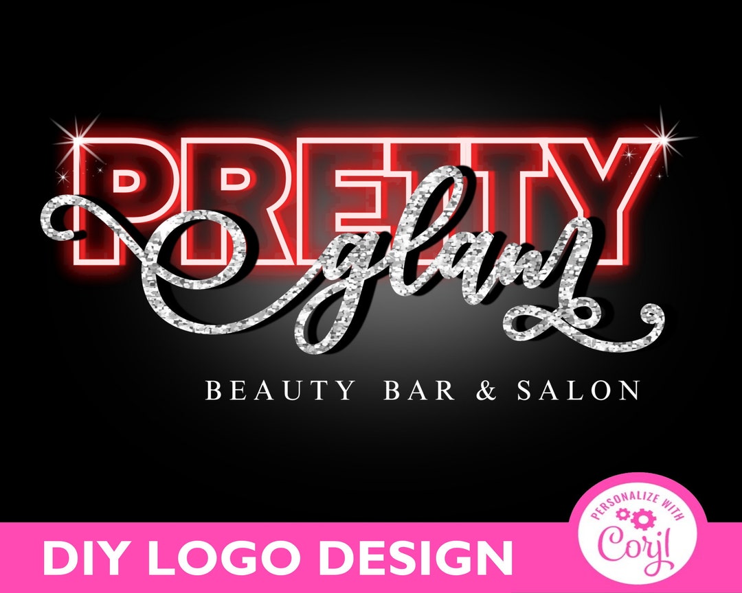 Red Neon Logo, Red Glowing Logo, Red Glow Logo, Red Logo Design, DIY ...