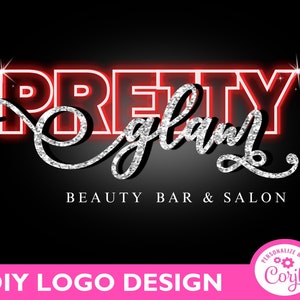 Red Neon Logo, Red Glowing Logo, Red Glow Logo, Red Logo Design, DIY ...