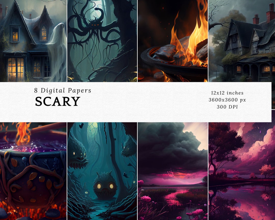 Scary Paper Fire Paper Haunted House Digital Papers Paper - Etsy