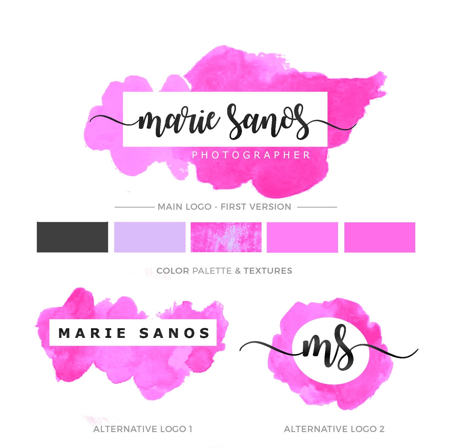 Pink Black Logo Pink Logo Kit Pink Logo Design Dark Pink - Etsy