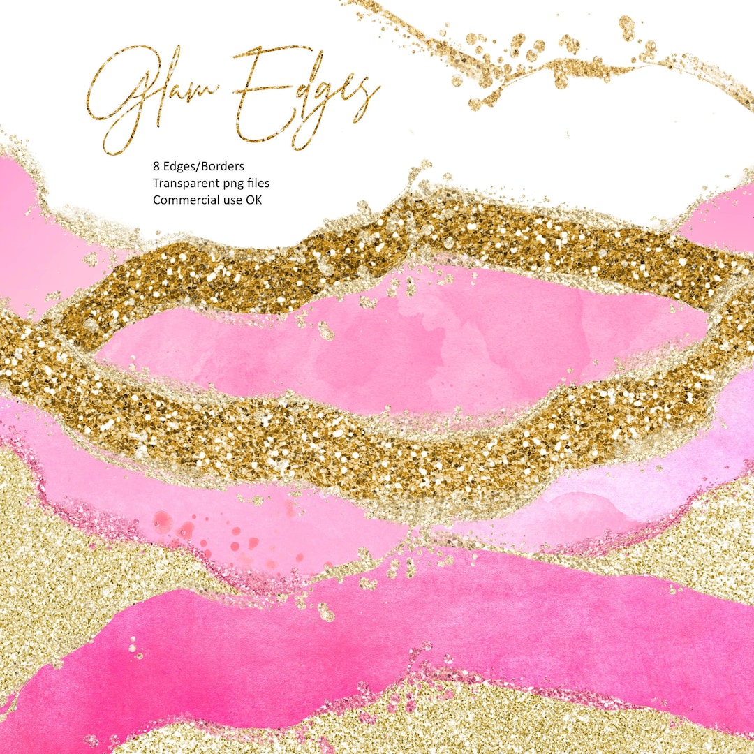 Bordes glam rosas, Clipart de bordes rosas, Clipart de borde rosa ...