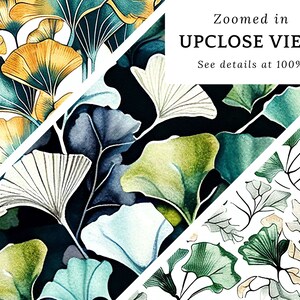 Ginko Paper, Leaves Paper, Ginko Pattern, Digital Papers, Paper Pack ...
