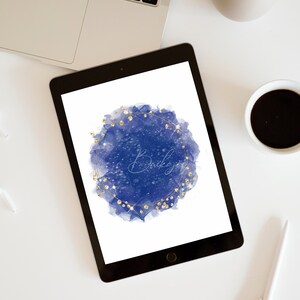 Blue Logo Background Navy Blue Logo Navy Blue Watercolor - Etsy