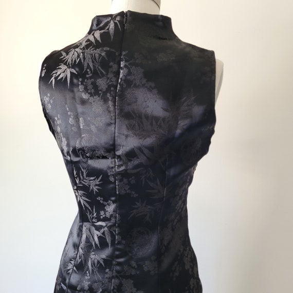 Satin Asian Style Dress • Silky Mandarin Cheongsam Bl… - Gem