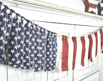 Red, White and Blue Americana Banner/garland, Farmhouse Americana ...