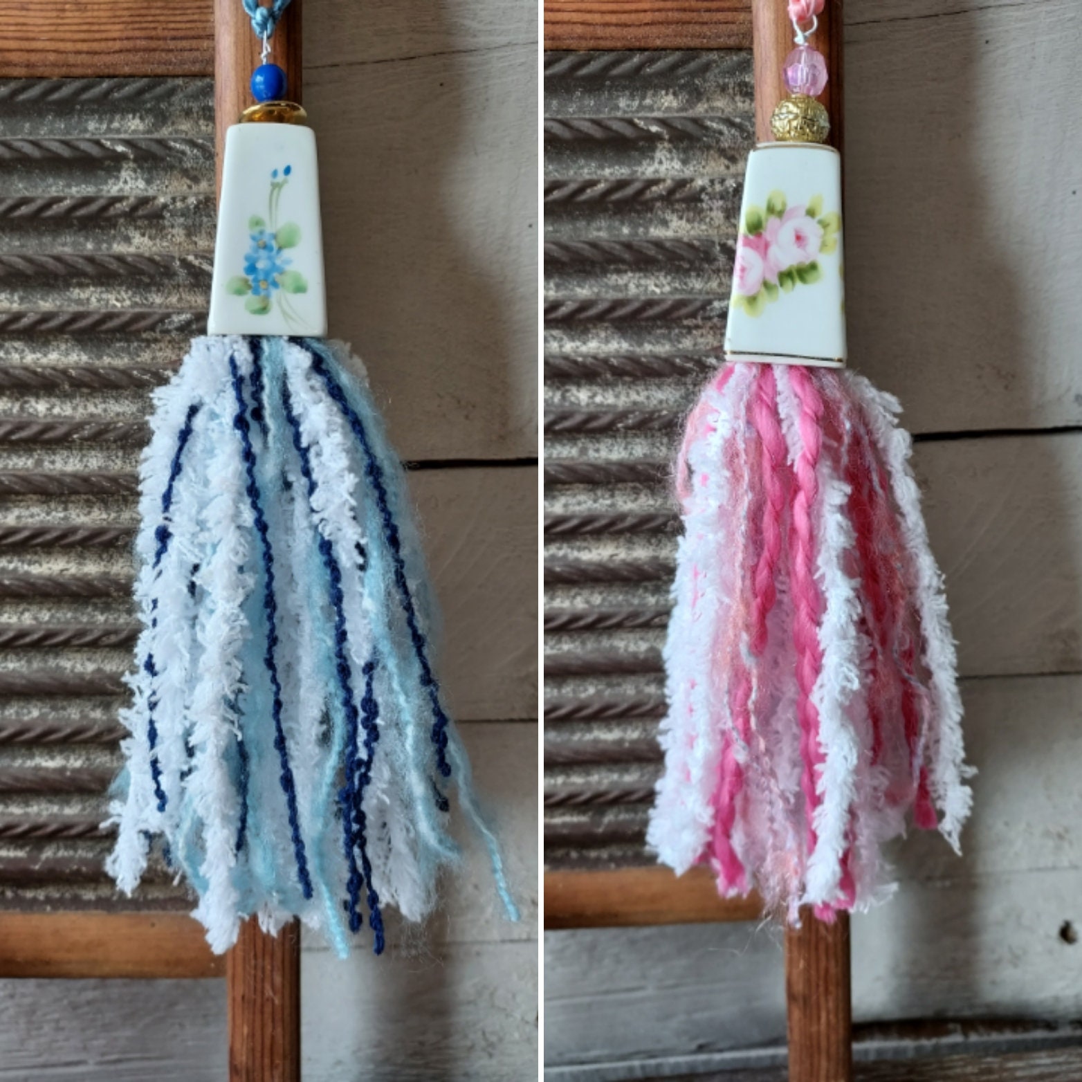 Vintage Salt Shaker Tassel, Yarn Tassel, Nippon Salt Shaker, Decorator ...