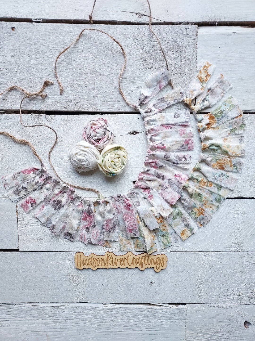 Country Floral Mini Garland, Mini Garland for Tiered Trays and Displays ...