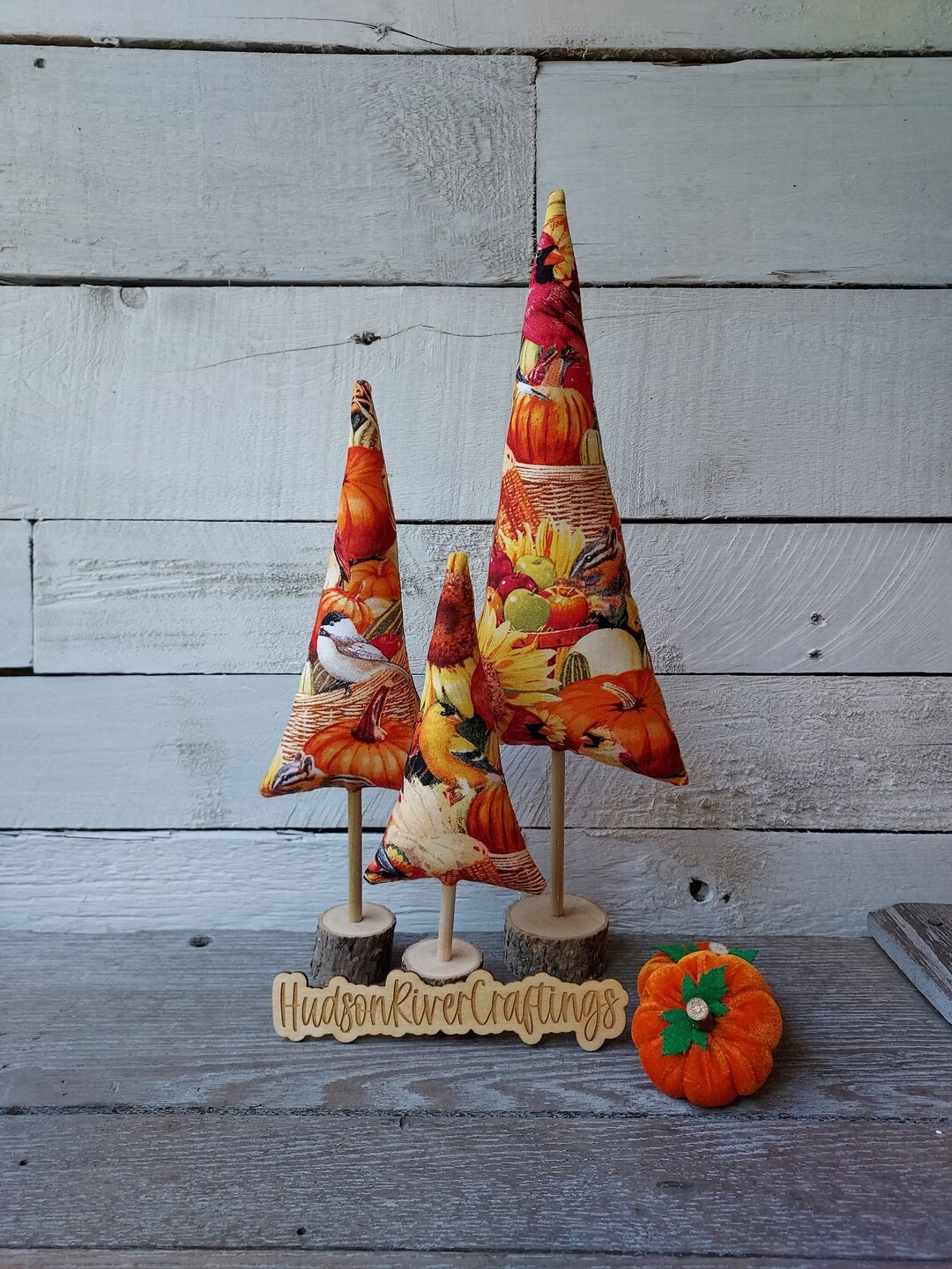 Autumn Whimsy Trees, Set of 3 Whimsical Fabric Trees, Tiered Tray Decor ...