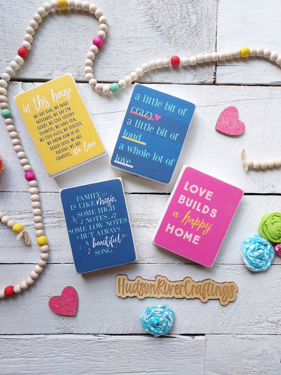 Family Mini Block Signs, Family Tiered Tray Decor, Family Mini Signs ...