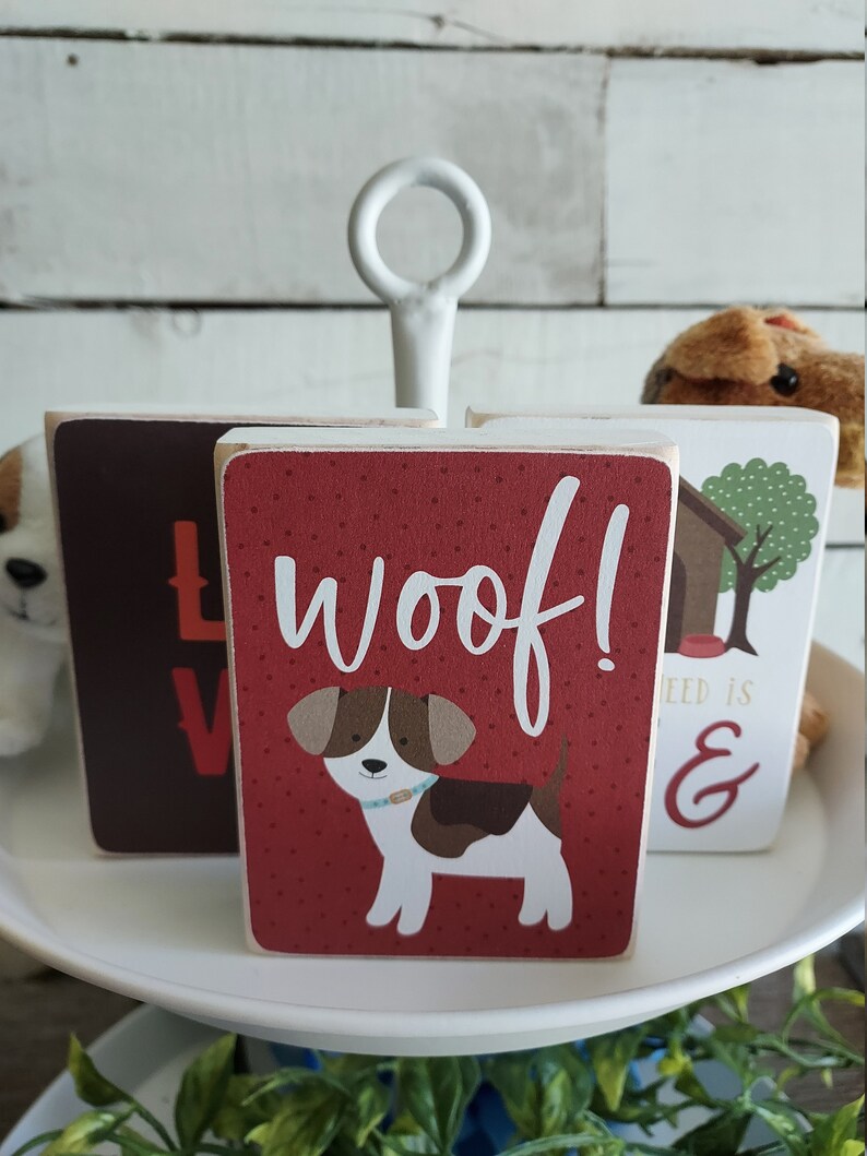 Dog Mini Signs Dog Tiered Tray Decor Dog Block Signs Dog - Etsy