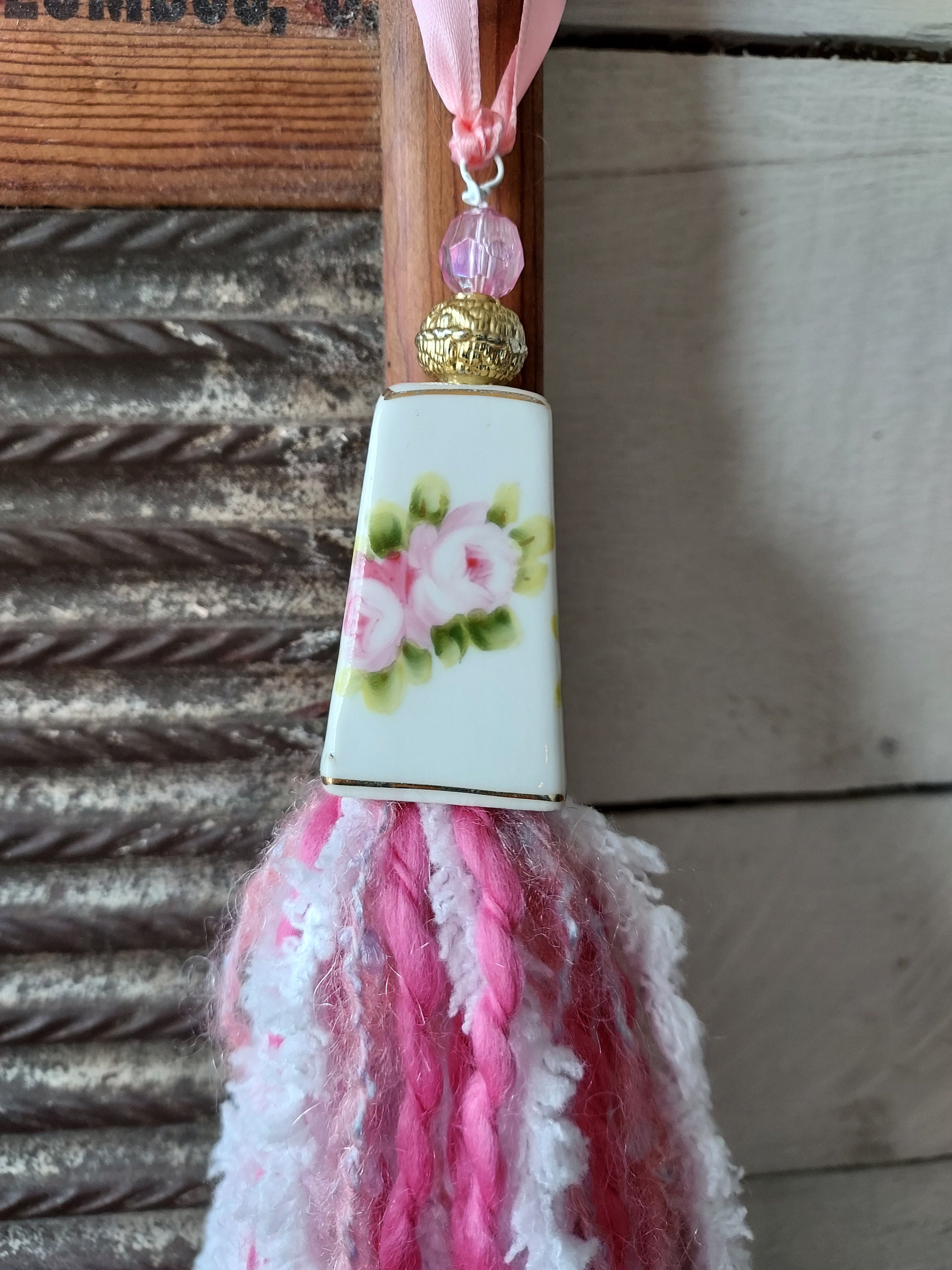 Vintage Salt Shaker Tassel, Yarn Tassel, Nippon Salt Shaker, Decorator ...